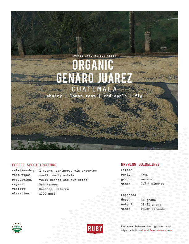 Organic Guatemala Genaro Juarez – Ruby Coffee Roasters